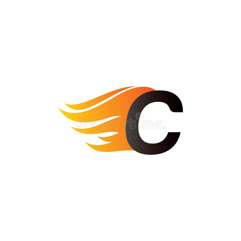 Hot Fire C Letter Logo stock illustration. Illustration of logo - 138540681