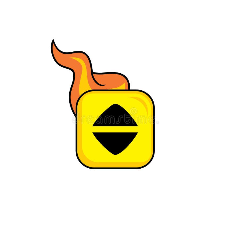 Hot Flame Icon Button Theme Art Stock Vector - Illustration of button ...