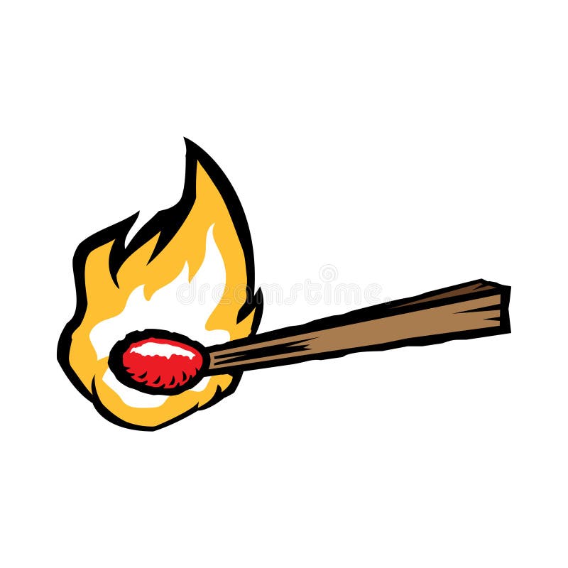 Hot Flaming Match vector stock vector. Illustration of flame - 57844019