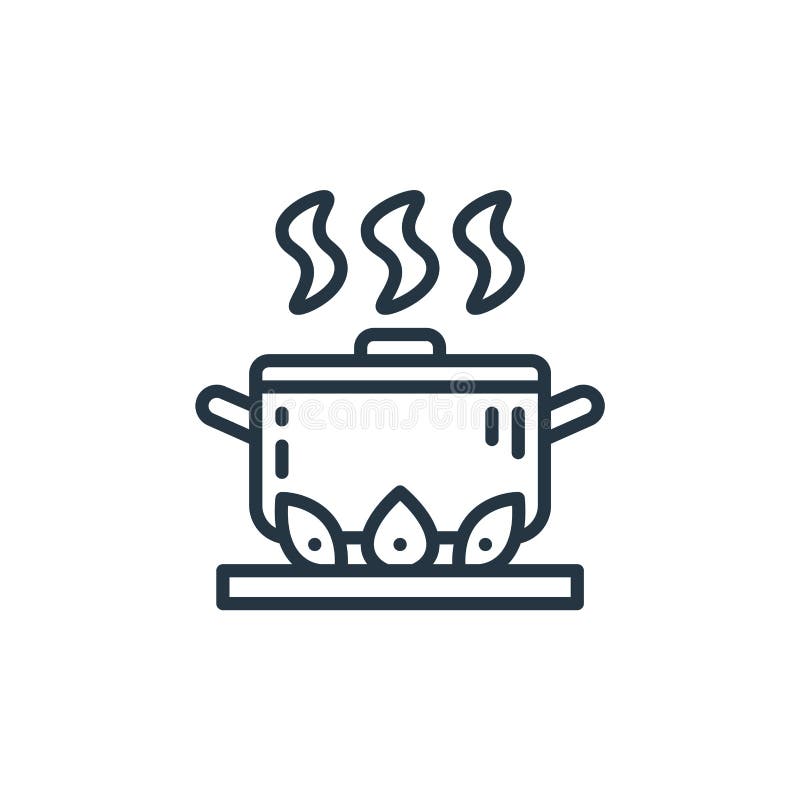 Hot Food Vector Icon Isolated on White Background. Outline, Thin Line ...