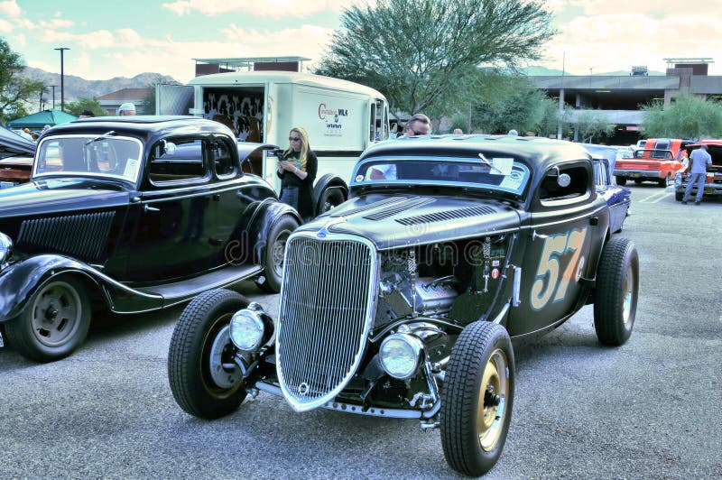 Hot Ford Three Window Coupe with Chopped Top Editorial Stock Image ...
