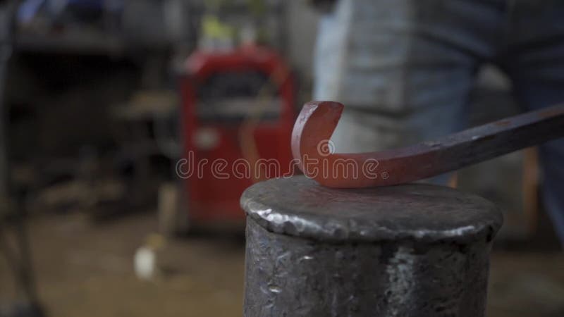 Hot Forging Hammer Work on Incandescent Metal Stock Video - Video of ...