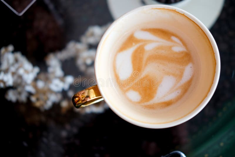 Hot Fresh Coffee in White Cup Stock Image - Image of cafe, beverage ...