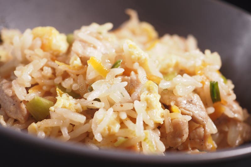 Hot Fried Rice in a Bowl on Table Stock Image - Image of vegetarian ...