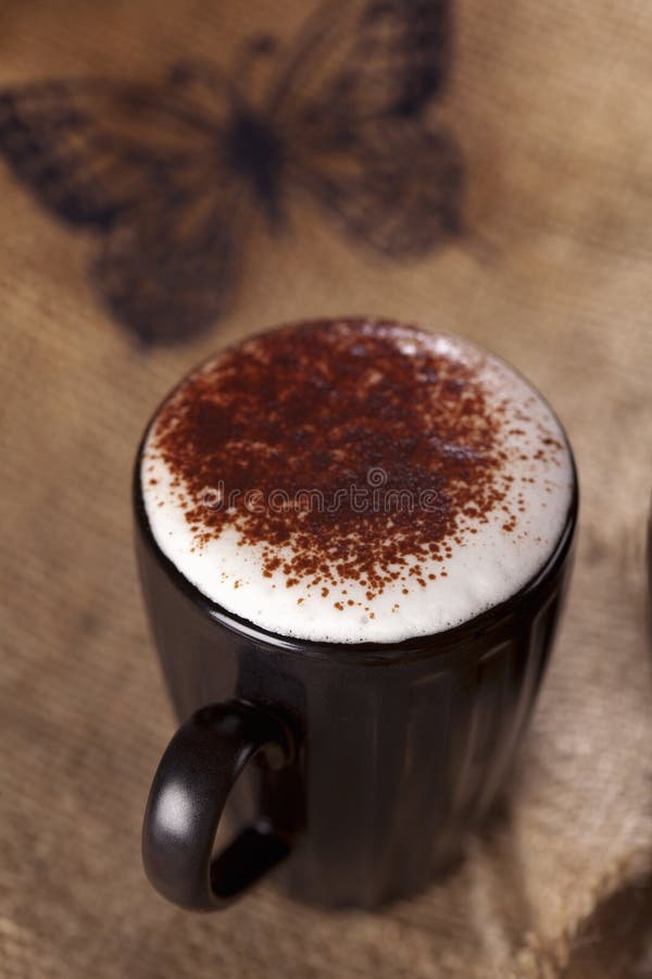 Hot Frothy Drink Cappuccino Chokolate Dusted Stock Photo - Image of ...