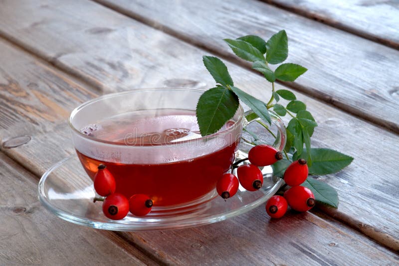 Hot Fruit Tea with Rose Hips Stock Image - Image of served, glass ...