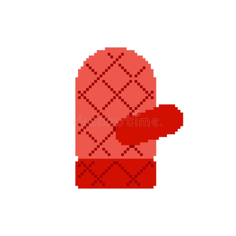 Hot Glove Pixel Art. 8 Bit Kitchen Utensil Pixelated Stock Vector ...