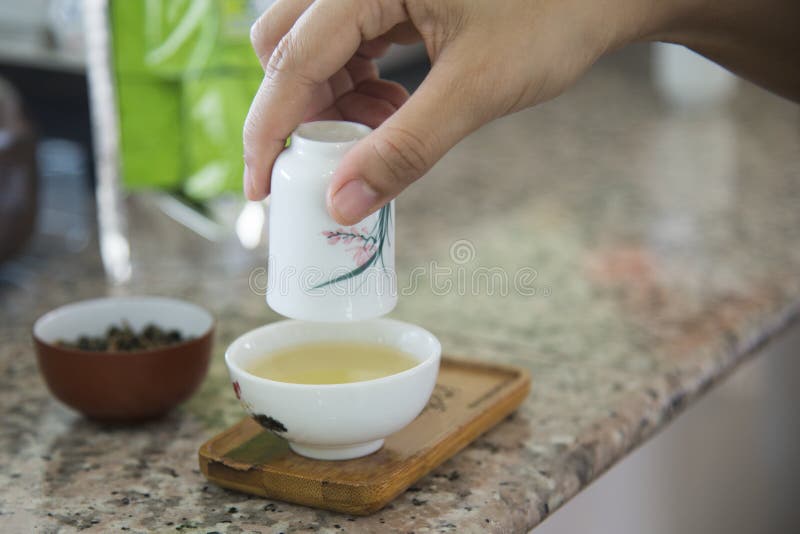 Hot Green Tea in Traditional Ceramic Tea Cup.Healthy Hot Tea for ...
