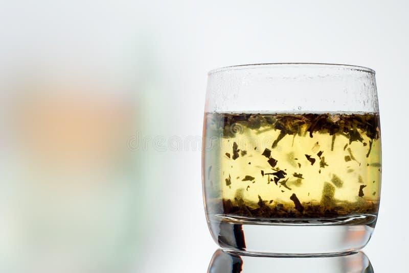 Hot Green Tea with Young Tea Leaves Stock Image - Image of sweet, calm ...