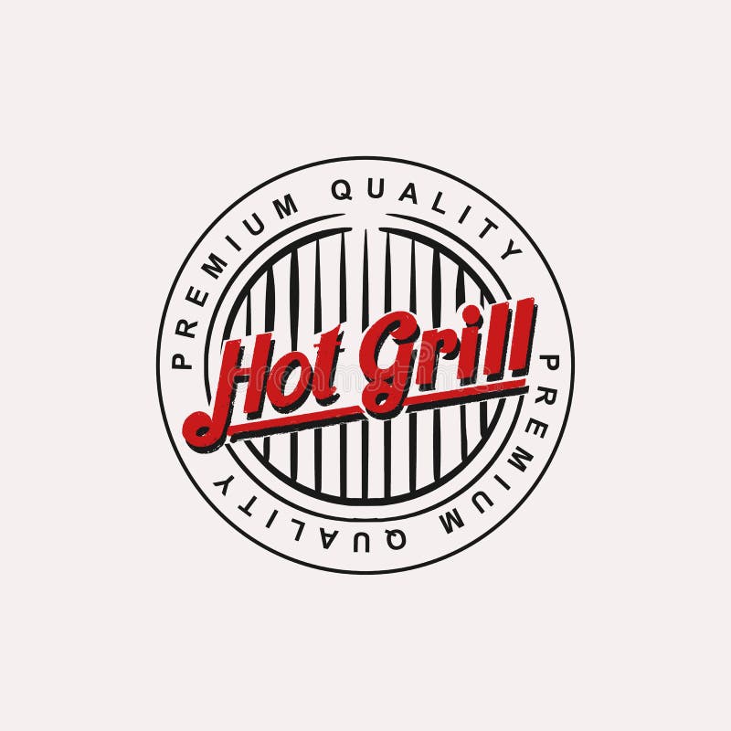 Hot Grill Hand Drawn Logo Templates Premium Vector Stock Vector ...