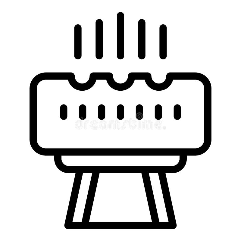 Top View Grill Icon Vector Flat Stock Illustration - Illustration of ...