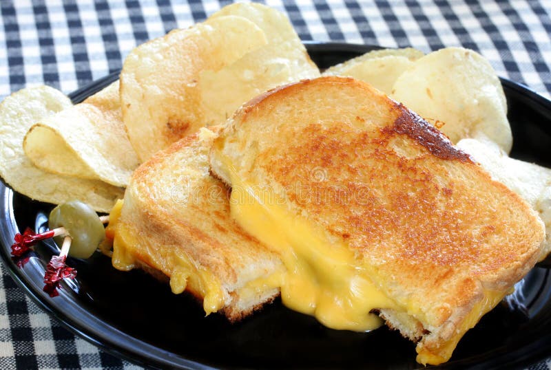 Hot Grilled Cheese Sandwich Stock Image - Image of snack, orange: 5872277
