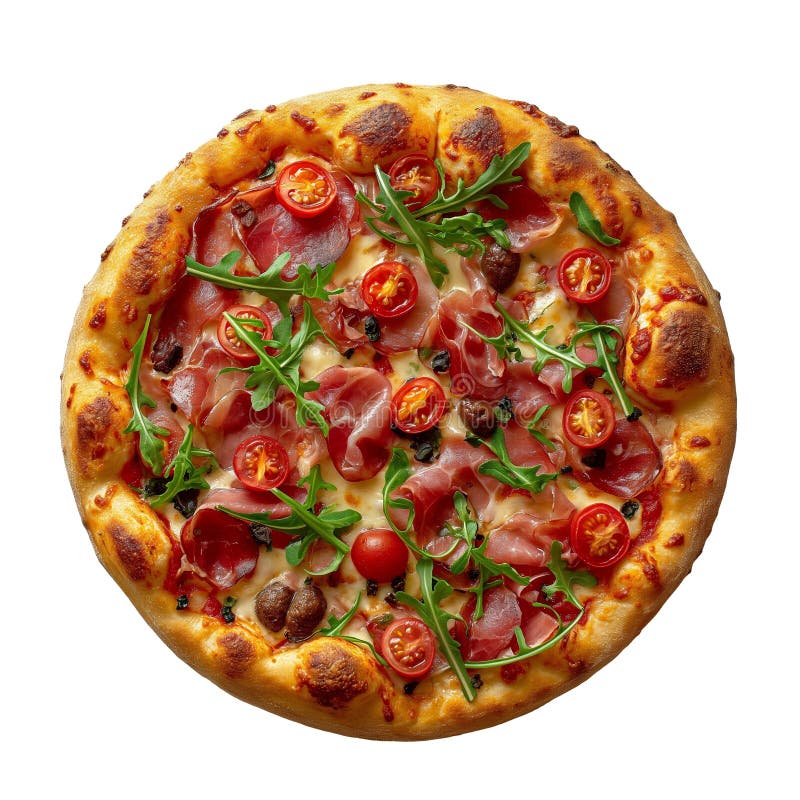 A hot ham pizza stock image. Image of italian, piece - 308216377