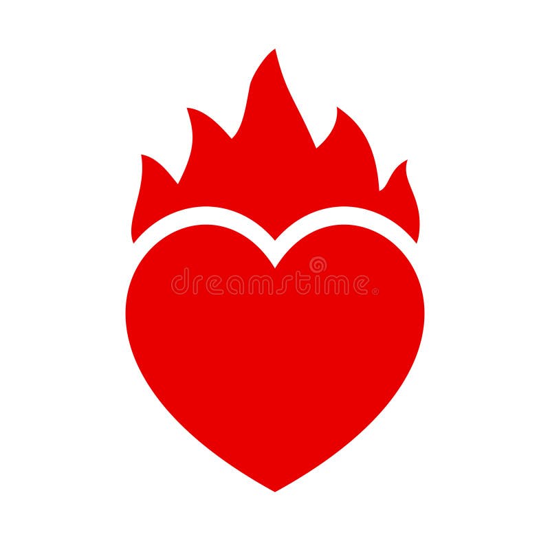 Hot Heart Icon, Heart in Fire - Vector Stock Vector - Illustration of ...