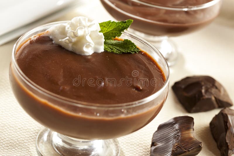 Hot Homemade Chocolate Pudding Stock Image - Image of creamy ...