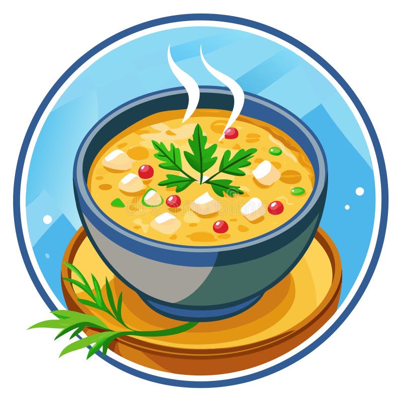 Hot Homemade Corn Chowder in a Bowl Stock Vector - Illustration of ...