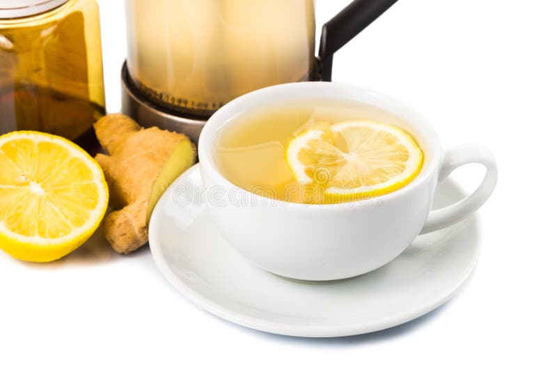 Hot Honey Ginger Lemon Tea in Cup Transparent Glass Stock Photo - Image ...
