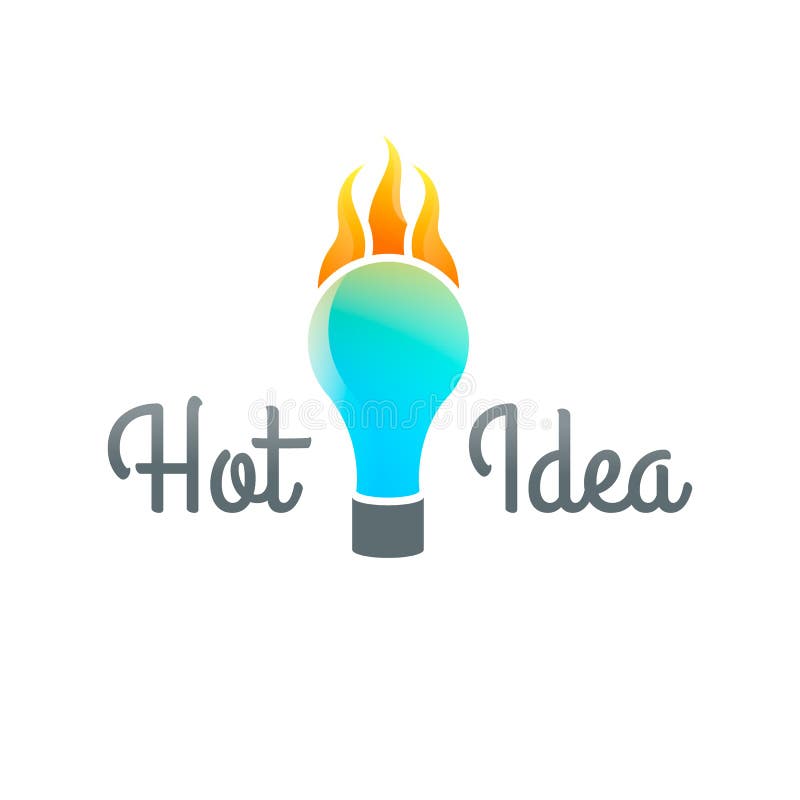 Hot Idea Logo Template. Light Bulb. Creative Design. Fire. Flame ...