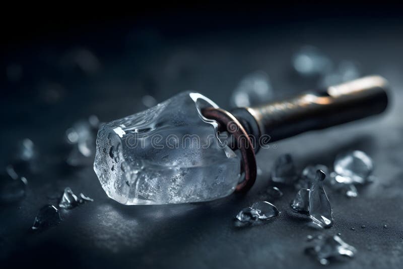 A Hot Iron Key Melting Ice. Security Conceptual Illustration ...