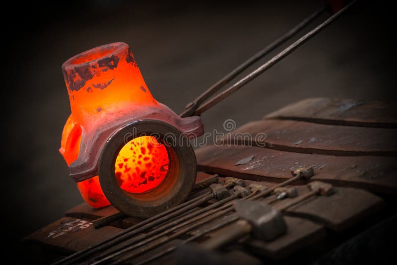 Hot iron in smeltery stock photo. Image of melting, metal - 46137714