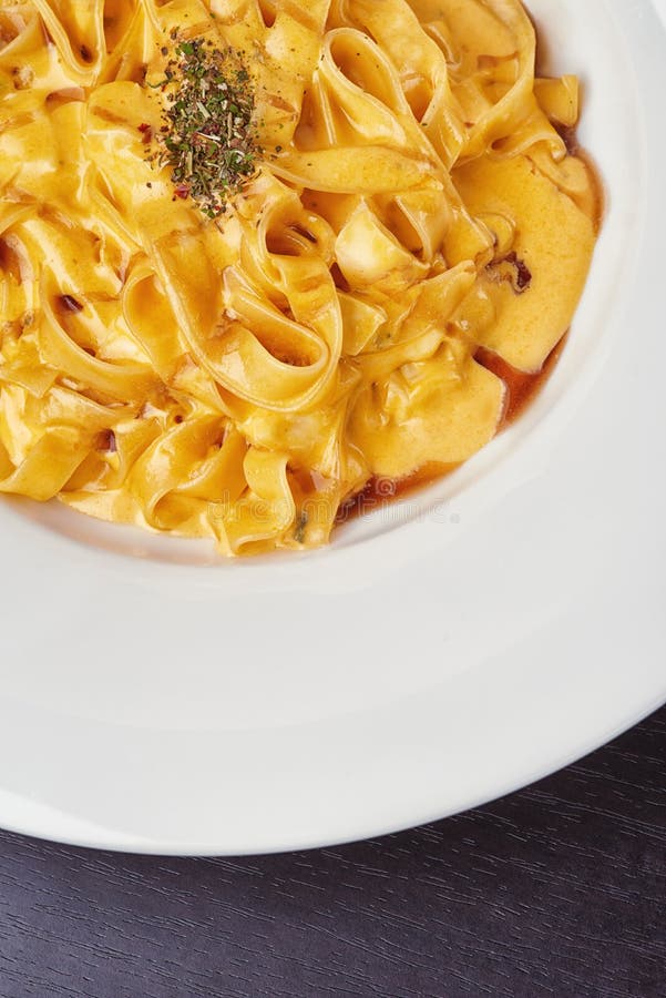 Hot Italian Pasta with a Cheese Sauce Stock Photo - Image of closeup ...