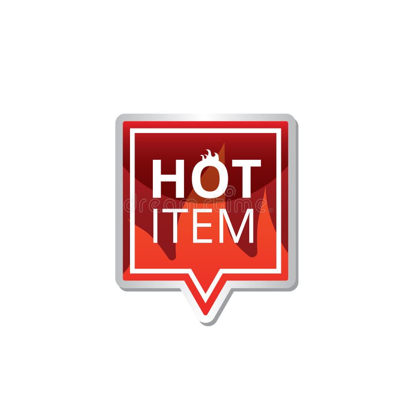 Hot Item Label. Vector Illustration Decorative Background Design Stock ...