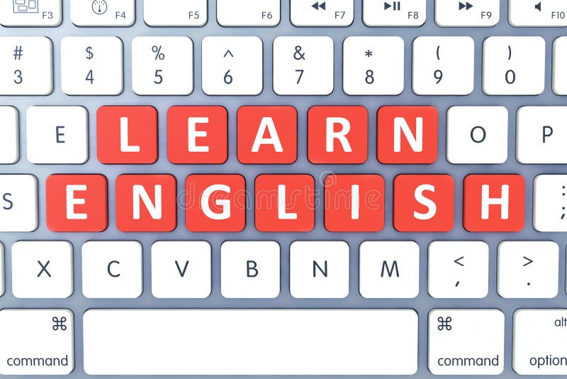 Hot Key for Learn English on Modern Computer Keyboard. Top View ...