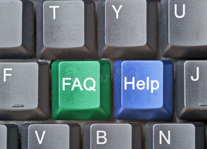 Hot keys for FAQ and help stock photo. Image of list - 12428992