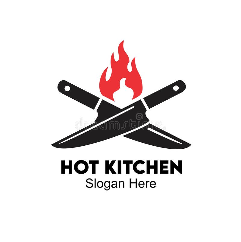 Hot Kitchen Logo Design Concept Stock Vector - Illustration of food ...