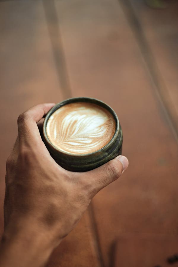 Hot latte art coffee stock photo. Image of coffee, froth - 227740522