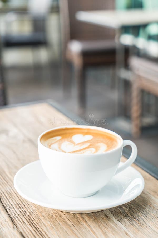 Hot latte coffee stock photo. Image of heart, macchiato - 96104968