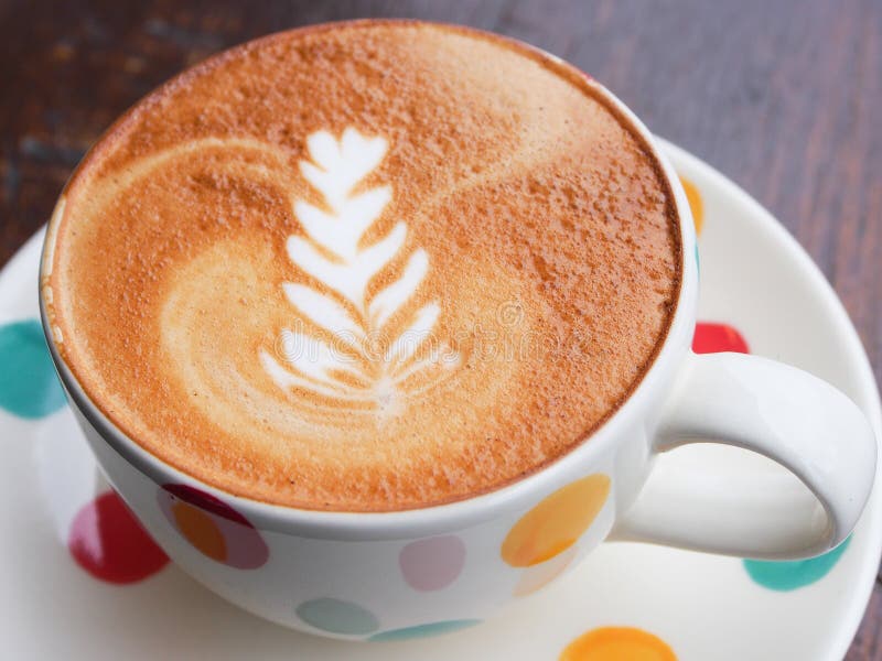 Hot Latte is Good for Your Morning Stock Image - Image of wood, brown ...
