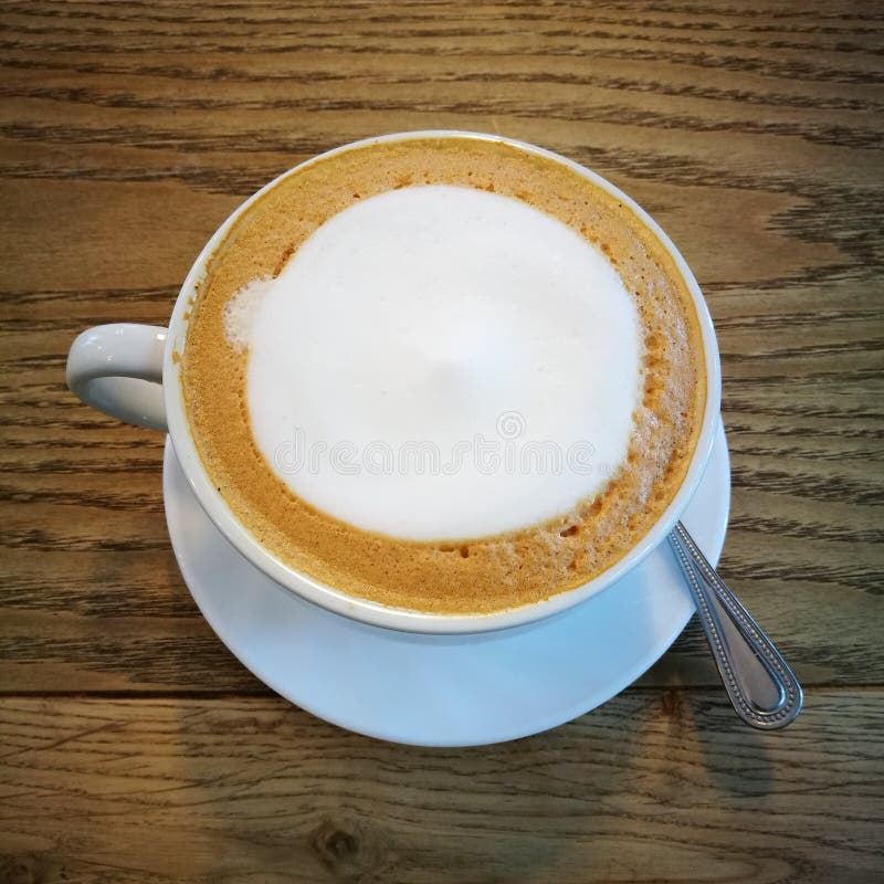 Hot latte with milk stock image. Image of withmilk, milk - 78770101