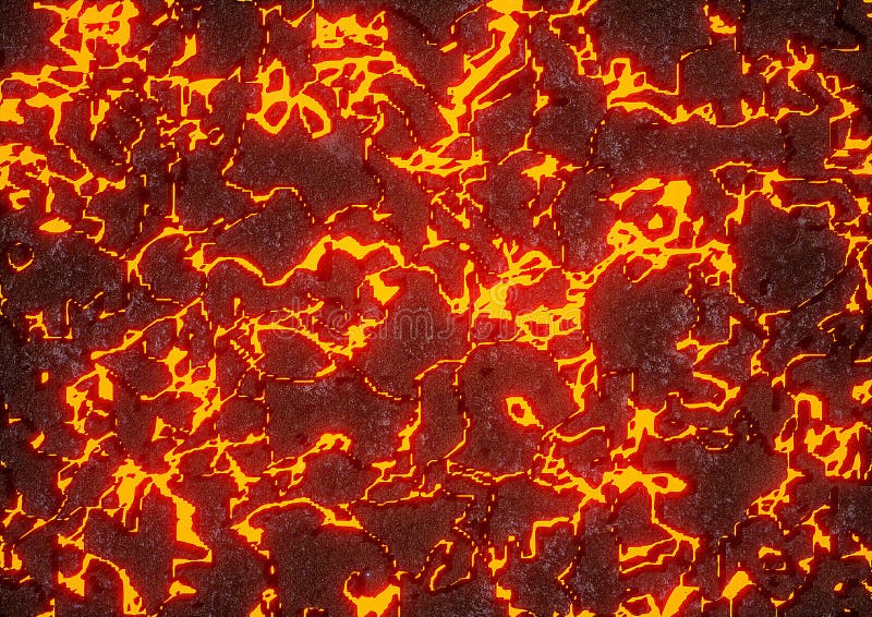 Hot Lava Texture. Terrain with Cracks and Magma Caused by the Eruption ...