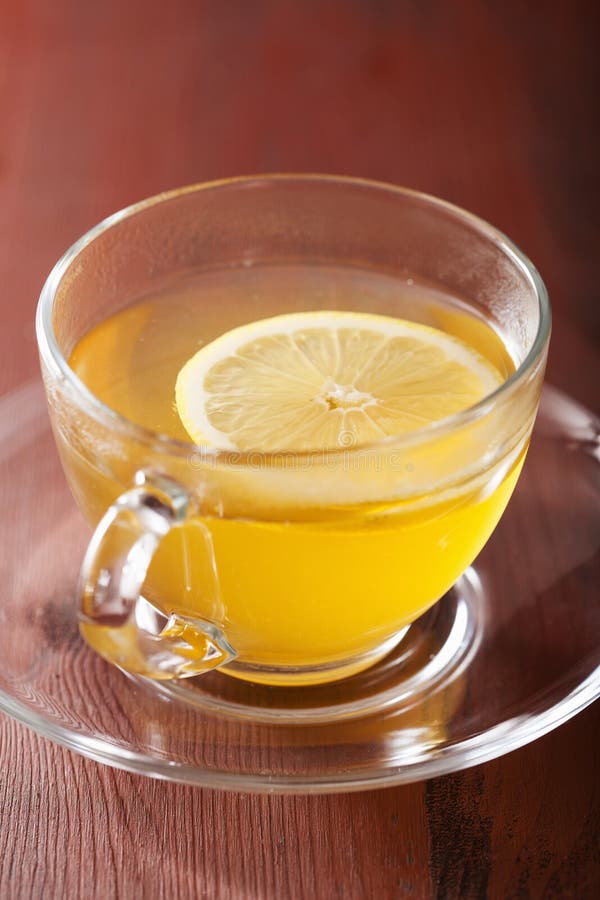 Hot Lemon Ginger Tea in Glass Cup Stock Photo - Image of lemon, health ...