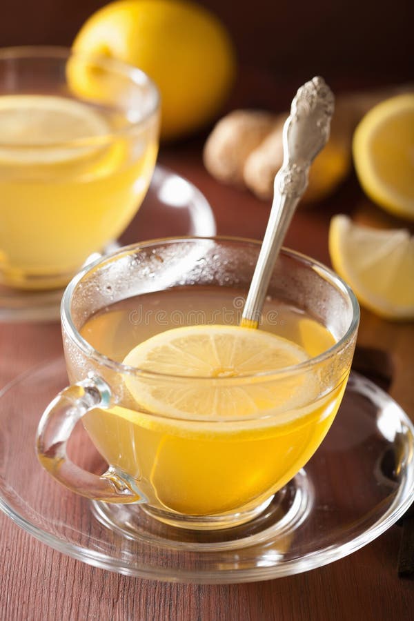 Hot Lemon Ginger Tea in Glass Cup Stock Photo - Image of calming ...