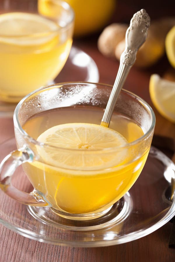 Hot Lemon Ginger Tea in Glass Cup Stock Image - Image of scented ...