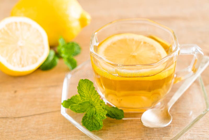 Hot lemon tea stock image. Image of fruit, aroma, morning - 105675247