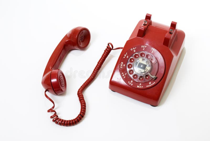 Antique Red Rotary Phone stock image. Image of southern - 156829