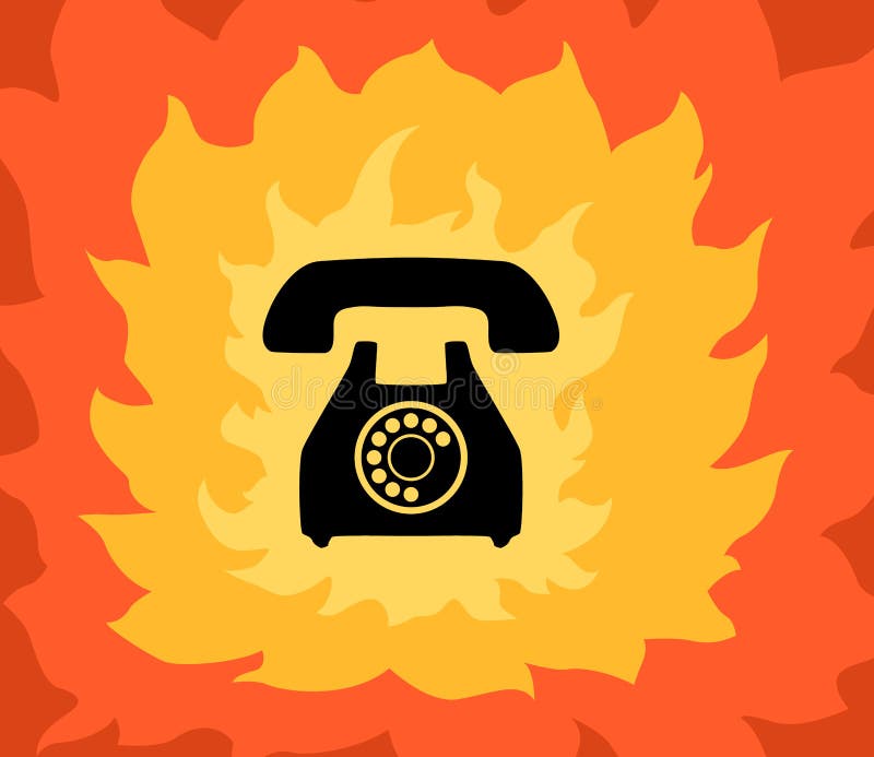 Hot Line - Burning Telephone Stock Vector - Illustration of historical ...