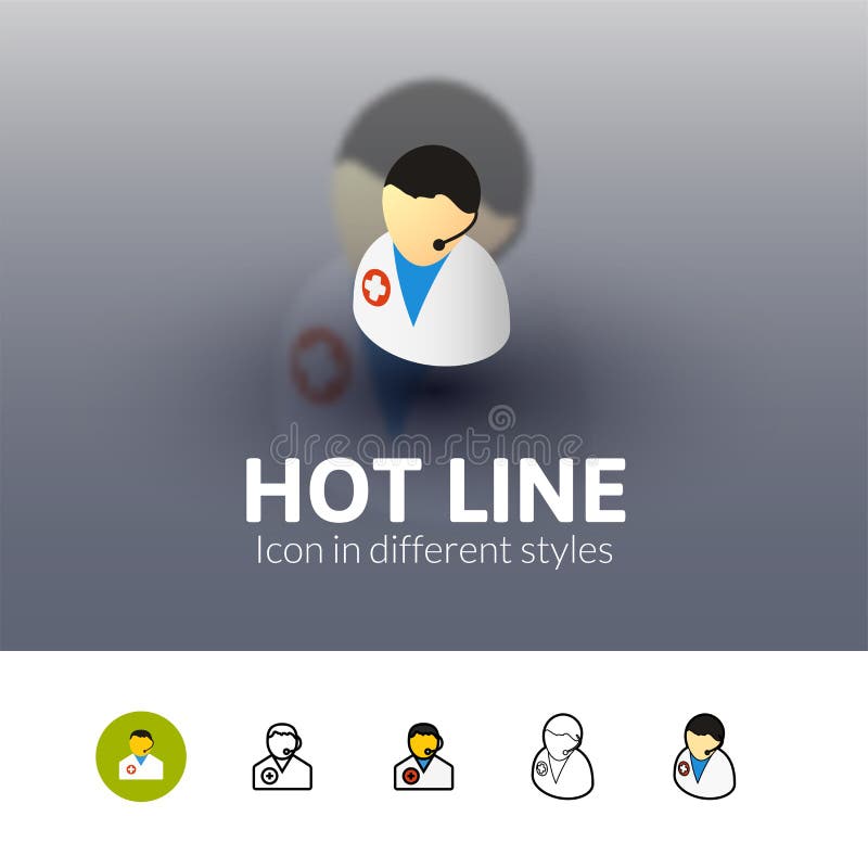 Hot Line Icon in Different Style Stock Vector - Illustration of line ...