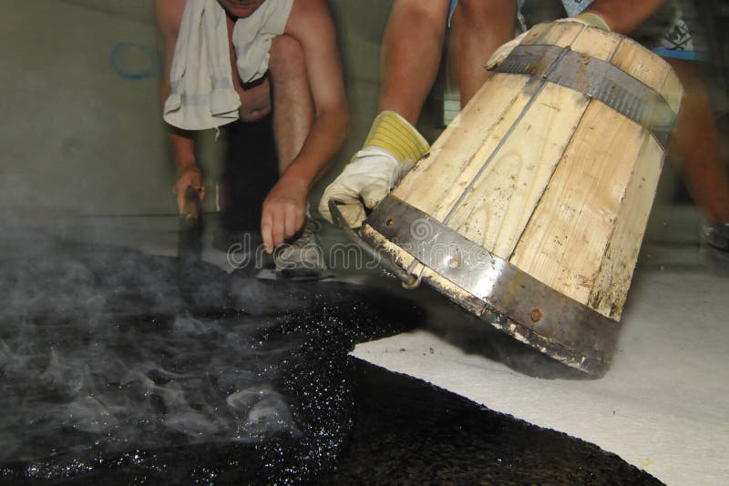 Hot Liquid Mastic Asphalt on the Floor Stock Photo - Image of business ...