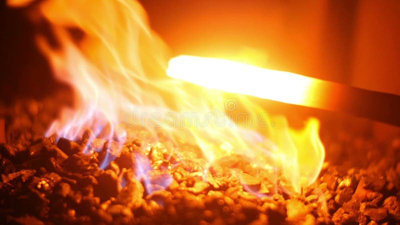 Hot Liquid Metal in a Blacksmith Forge Stock Video - Video of forge ...