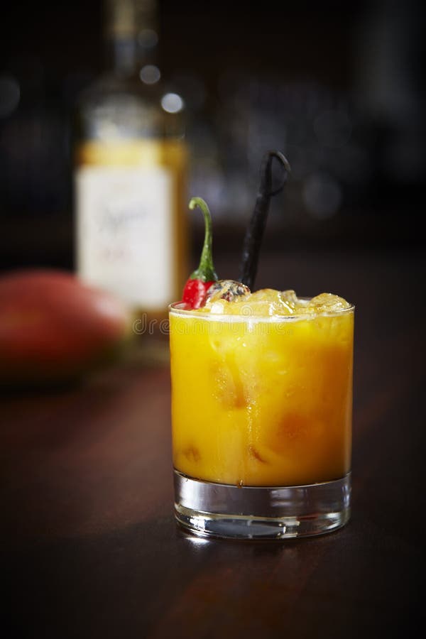 Hot Mango cocktail stock image. Image of tequila, drink - 41436929