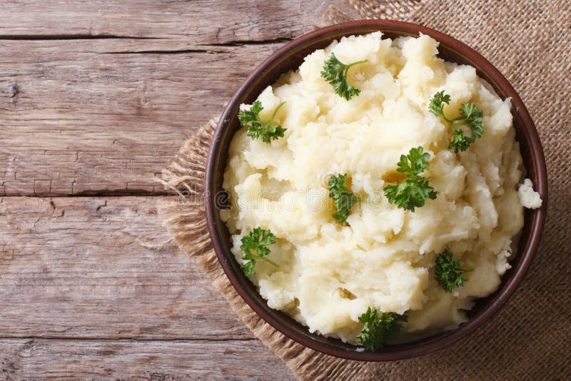 Homemade Organic Mashed Potatoes with Gravy Stock Image - Image of ...