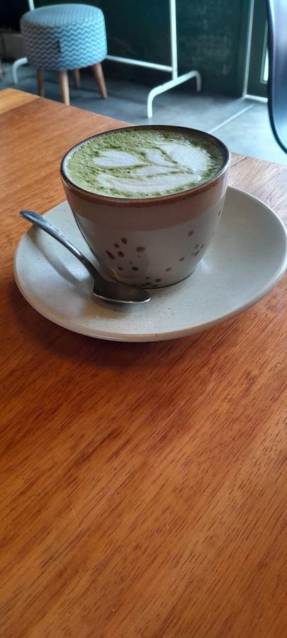 Hot Matcha Complementary Breakfast Stock Image - Image of break ...