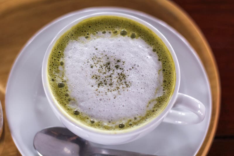 Hot Matcha Green Tea with Milk Stock Photo - Image of warm, refreshment ...