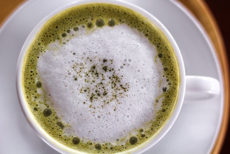 Hot Matcha Green Tea With Milk Stock Photo - Image of organic ...