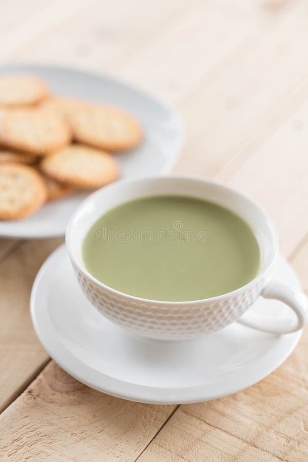 Hot matcha latte stock image. Image of glass, japanese - 93388551