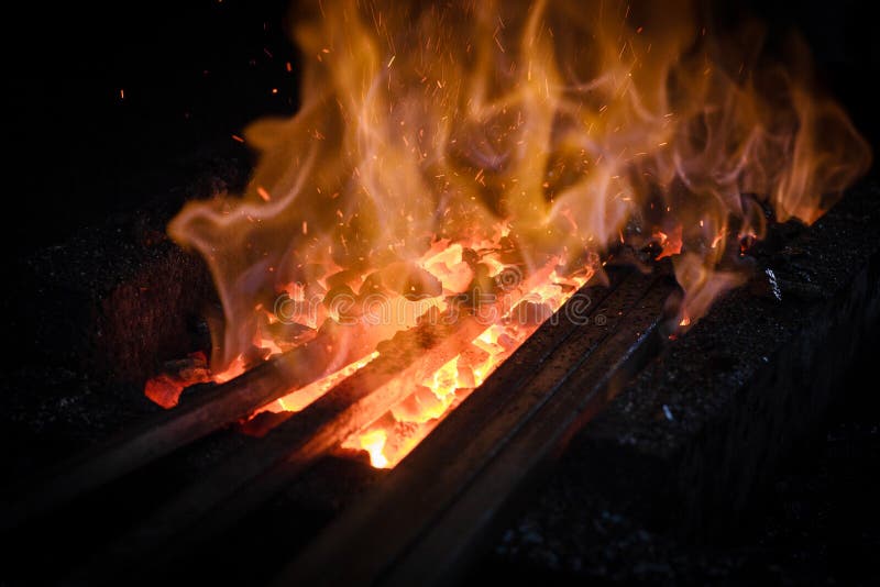 Blacksmith forge. stock image. Image of medieval, industrial - 32211785